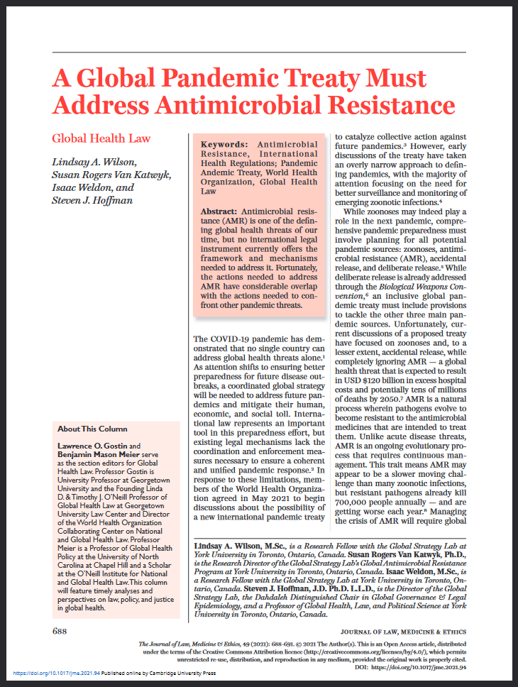 JLME Global Health Law Column Series – Global Health Law Consortium